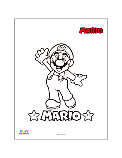 GoNoodle Mario Coloring Activity